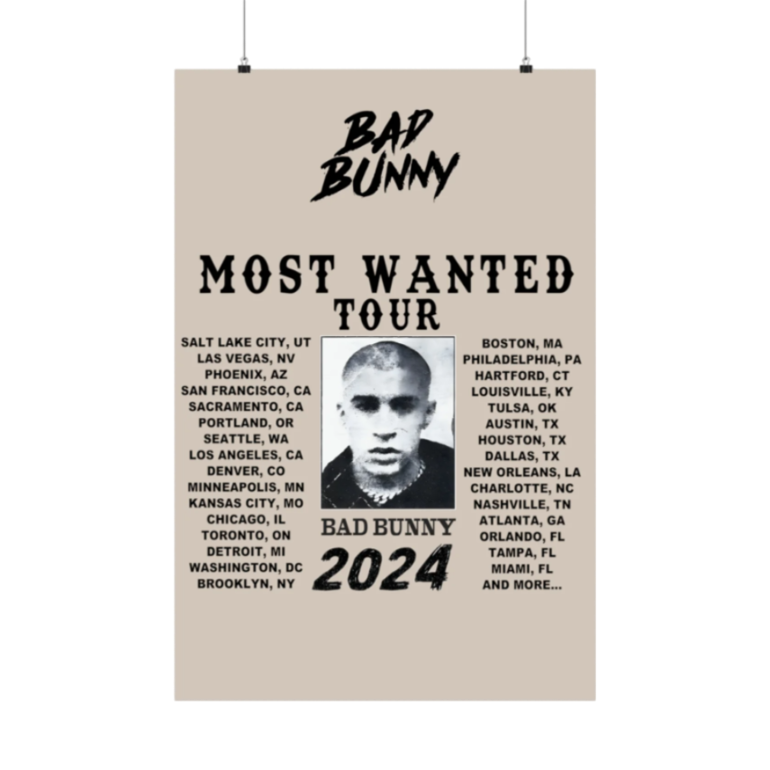 MOST WANTED TOUR MERCH - TOUR POSTER - Bad Bunny Shop